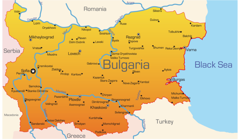 Mapa Bulharska - Slunečné Bulharsko